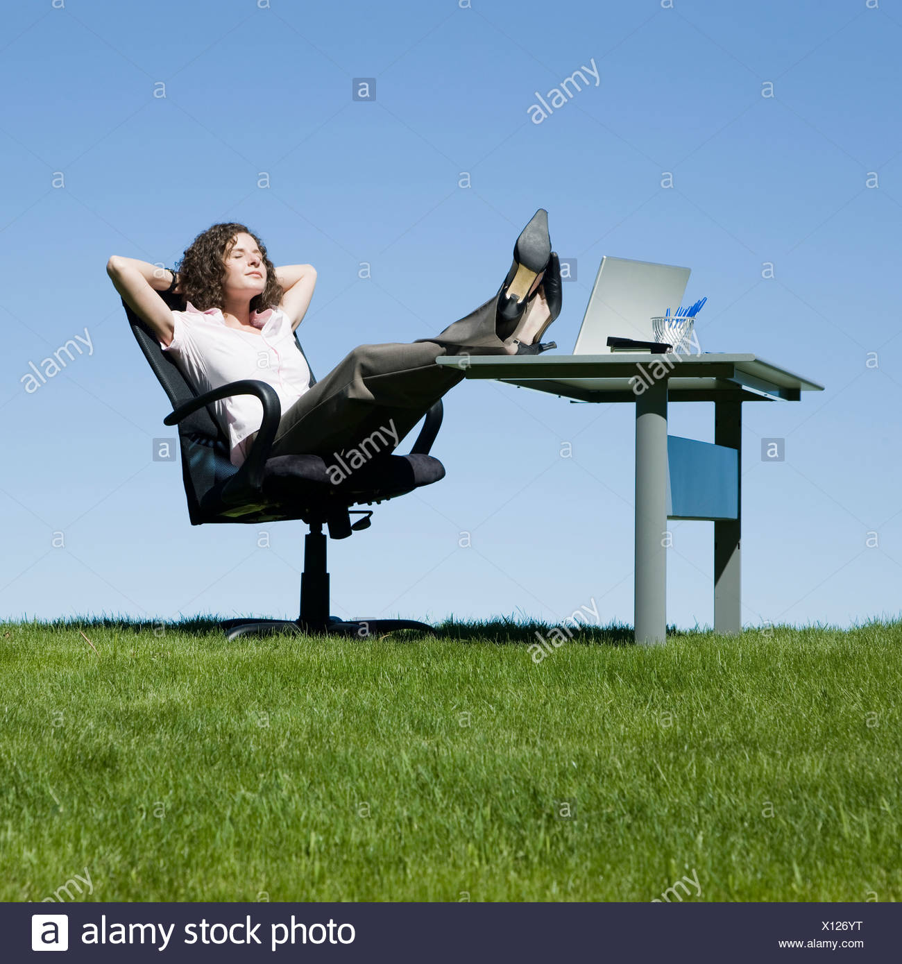 Office Desk In Grass Field High Resolution Stock Photography and Images ...
