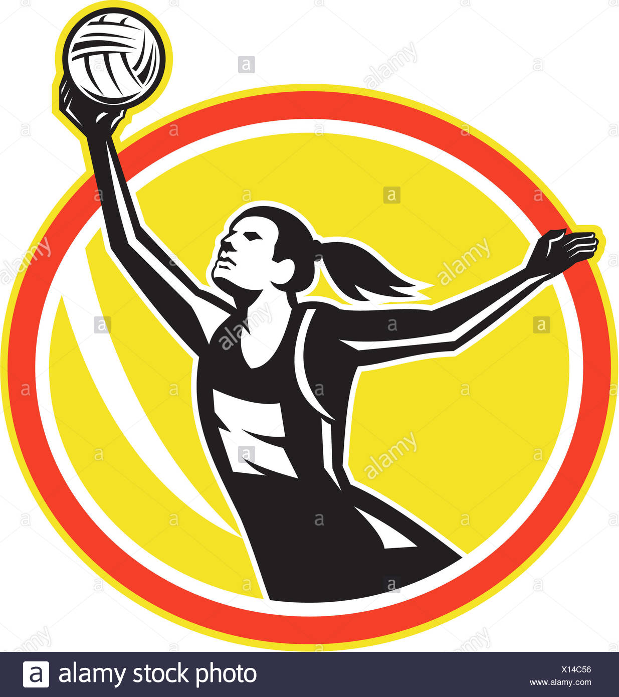 Netball Player Catching Ball Stock Photos & Netball Player Catching ...