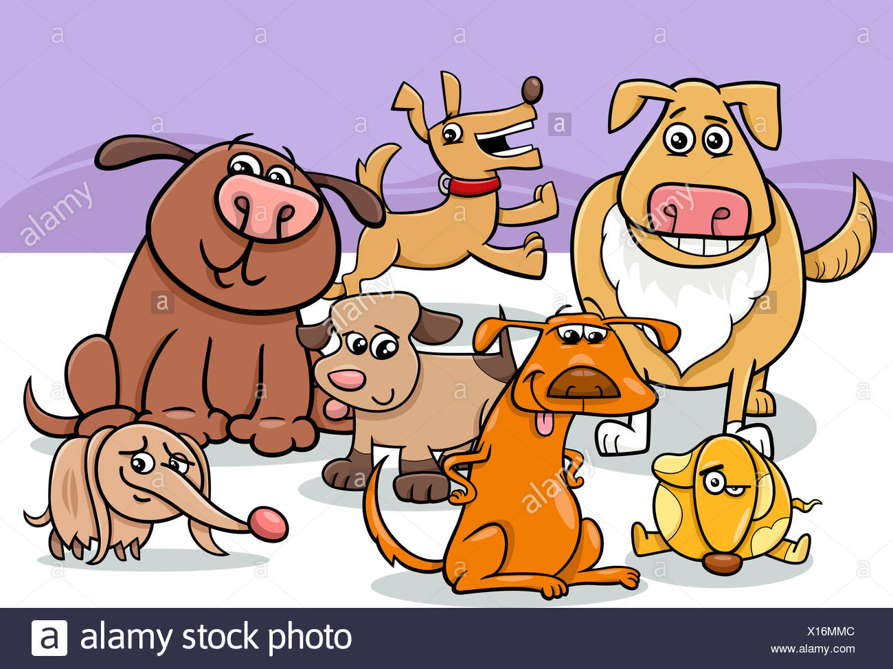 Cartoon Illustration Funny Dogs Pet High Resolution Stock Photography ...