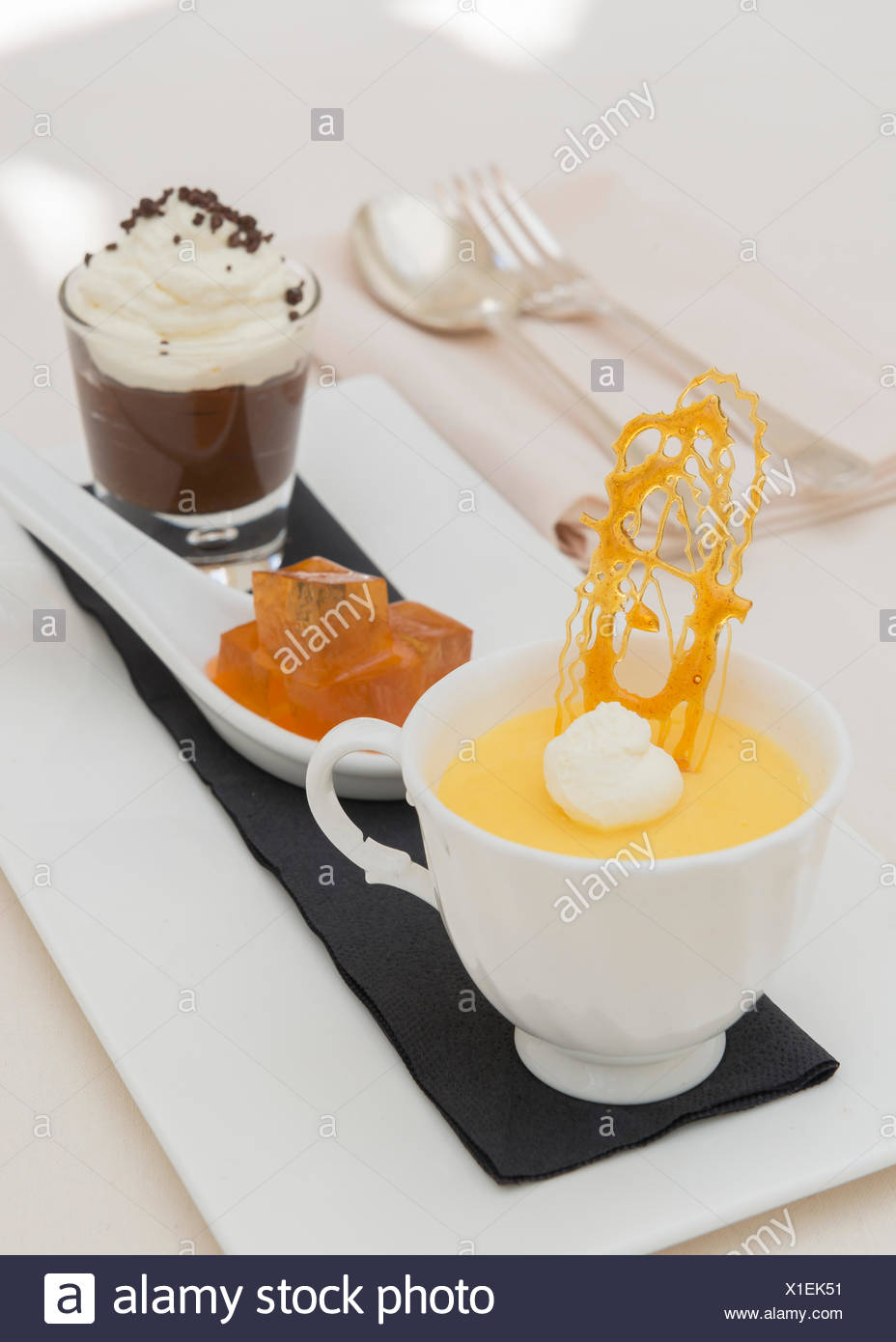 Trio Of Desserts High Resolution Stock Photography and Images - Alamy