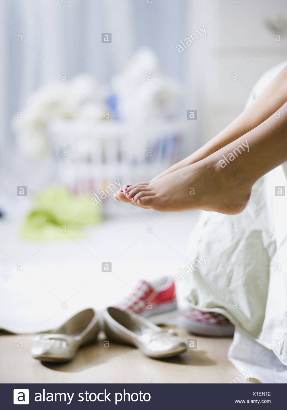 Hanging Off The Bed High Resolution Stock Photography and Images - Alamy
