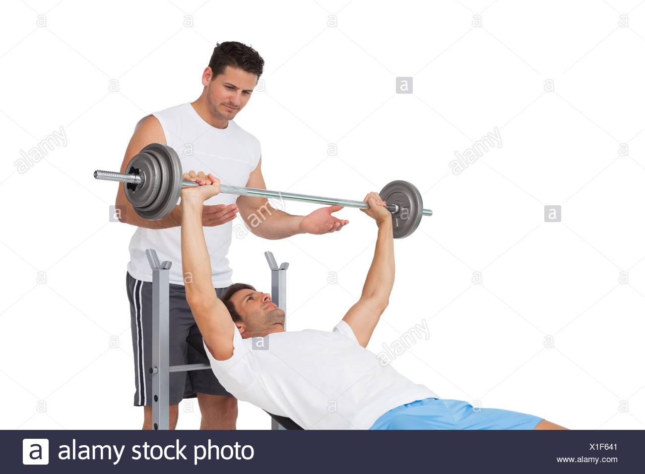 Bench Press Male Trainer High Resolution Stock Photography and Images ...