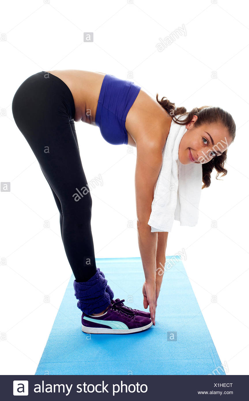 Woman Bending Over Touching Toes High Resolution Stock Photography and ...