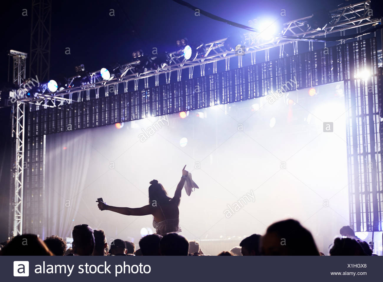 Sitting On Shoulders Concert High Resolution Stock Photography and ...
