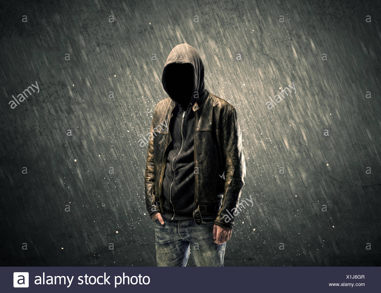 Faceless Guy Standing In Hoodie High Resolution Stock Photography and ...