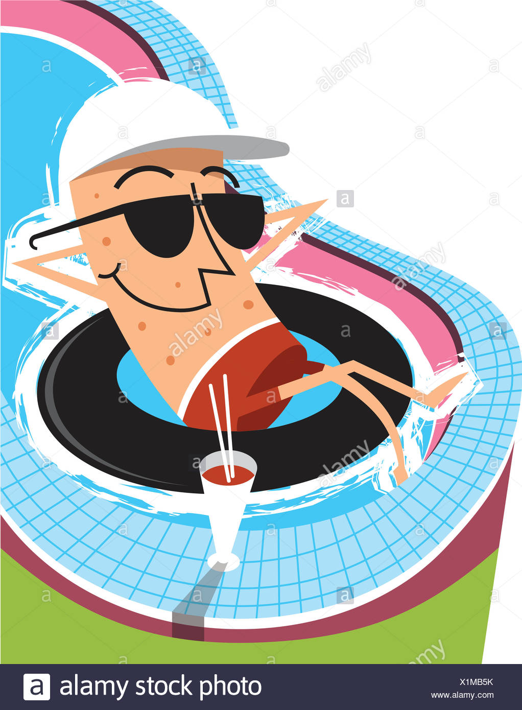 Man Floating In An Inner Tube High Resolution Stock Photography and ...