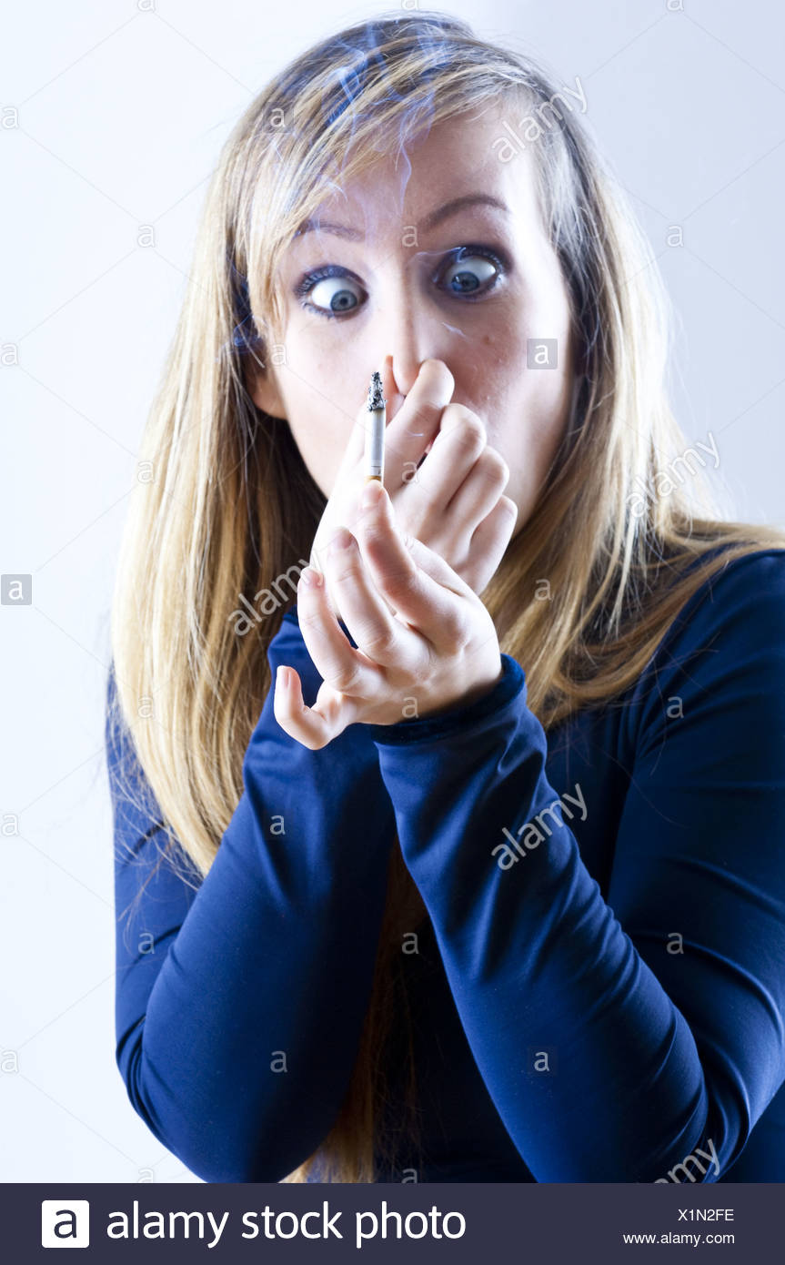 Woman Nose Smoke High Resolution Stock Photography and Images - Alamy