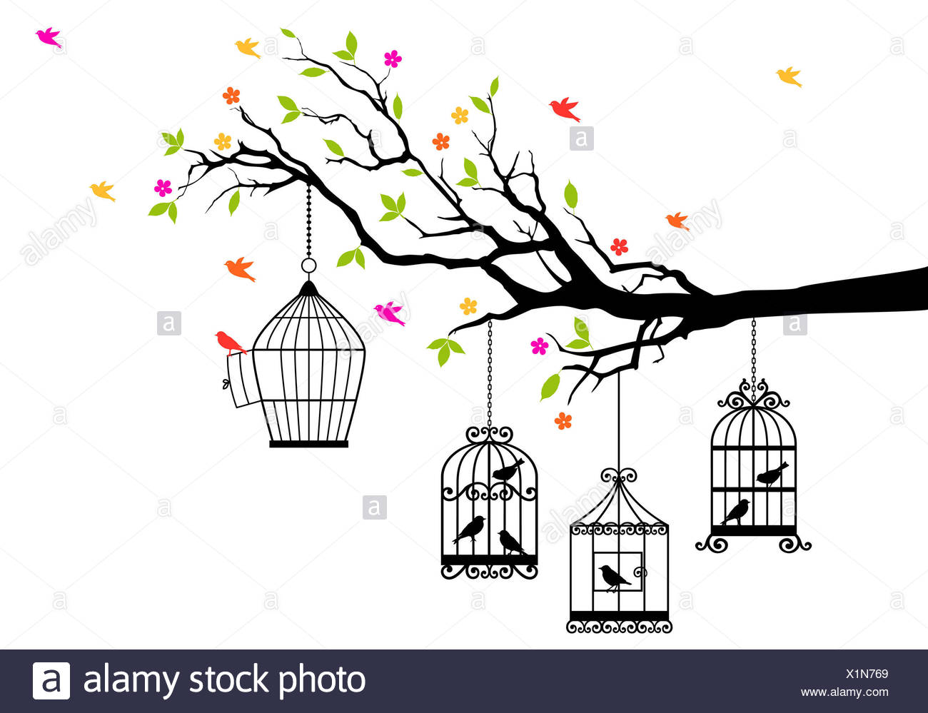 Freedom Tree Illustration High Resolution Stock Photography and Images ...