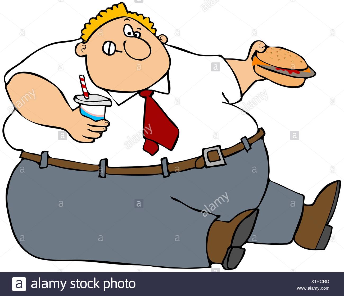 Obese Man Eating Junk Food High Resolution Stock Photography and Images ...