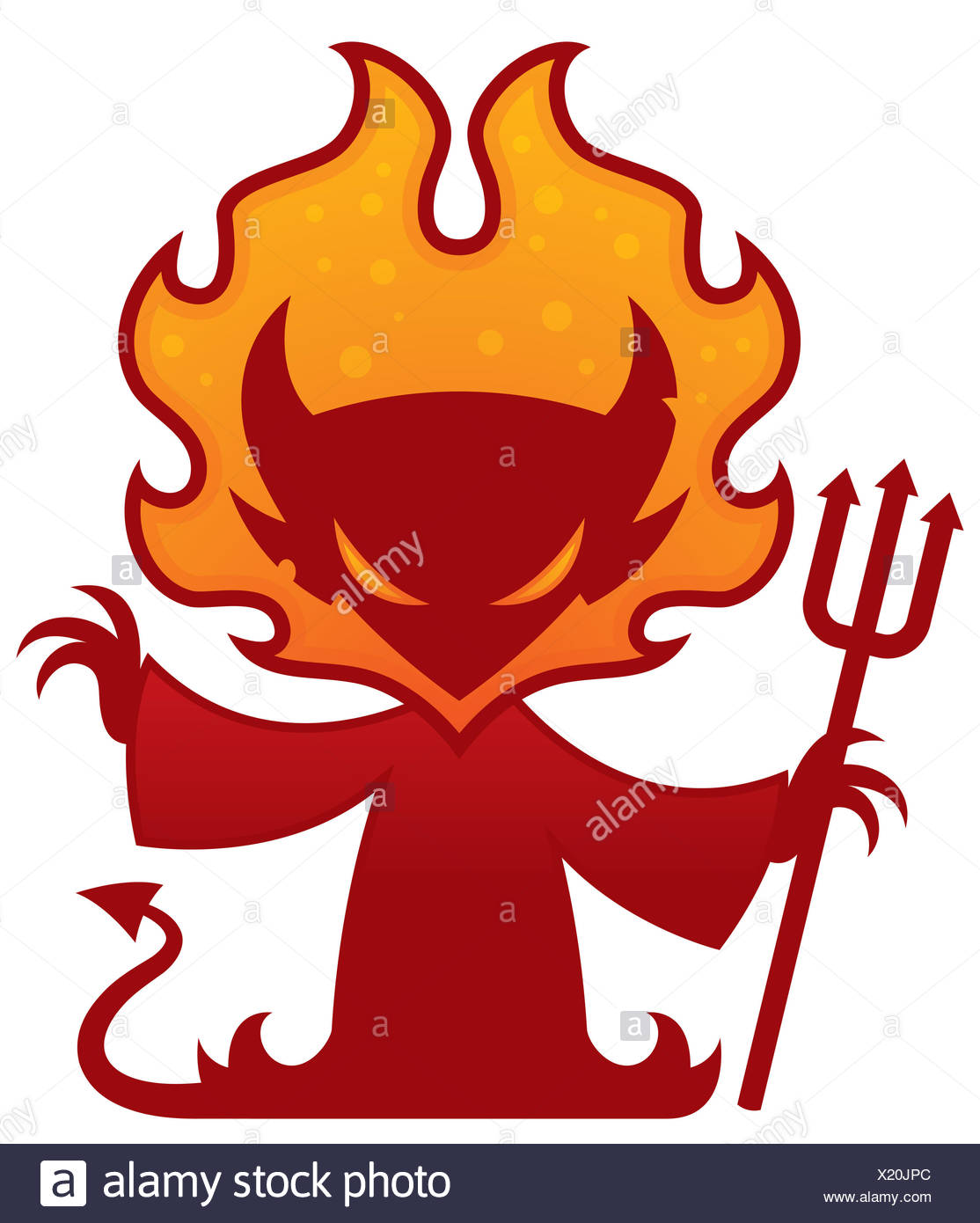 Cartoon Vector Drawing Devil Flames High Resolution Stock Photography ...