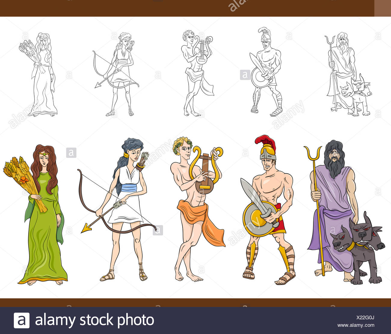 Cartoon Illustration Mythological Greek God High Resolution Stock ...