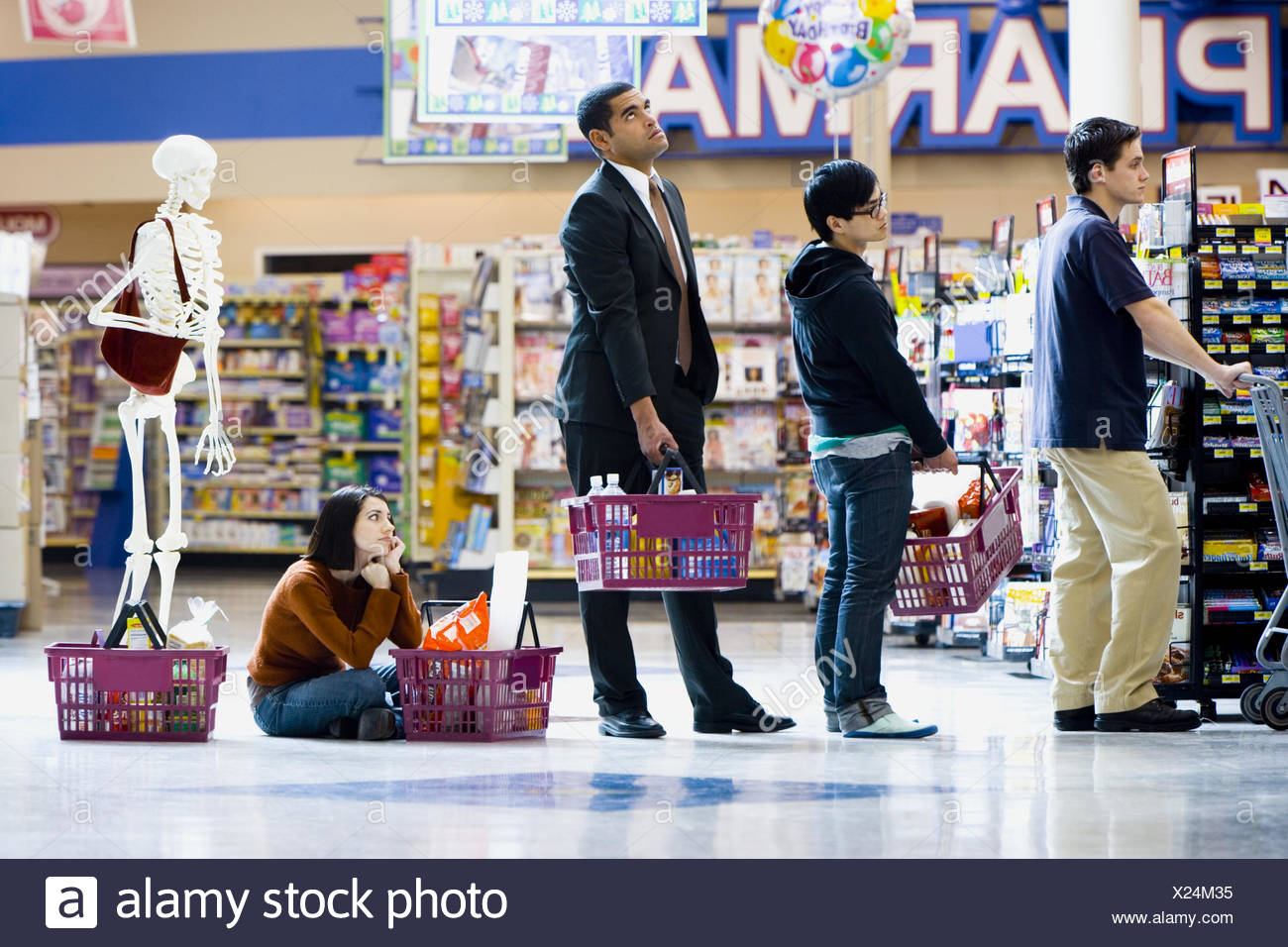 People In Line At Grocery Store High Resolution Stock Photography and ...
