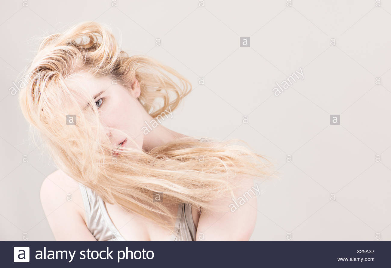 Hair Cover One Eye High Resolution Stock Photography and Images - Alamy
