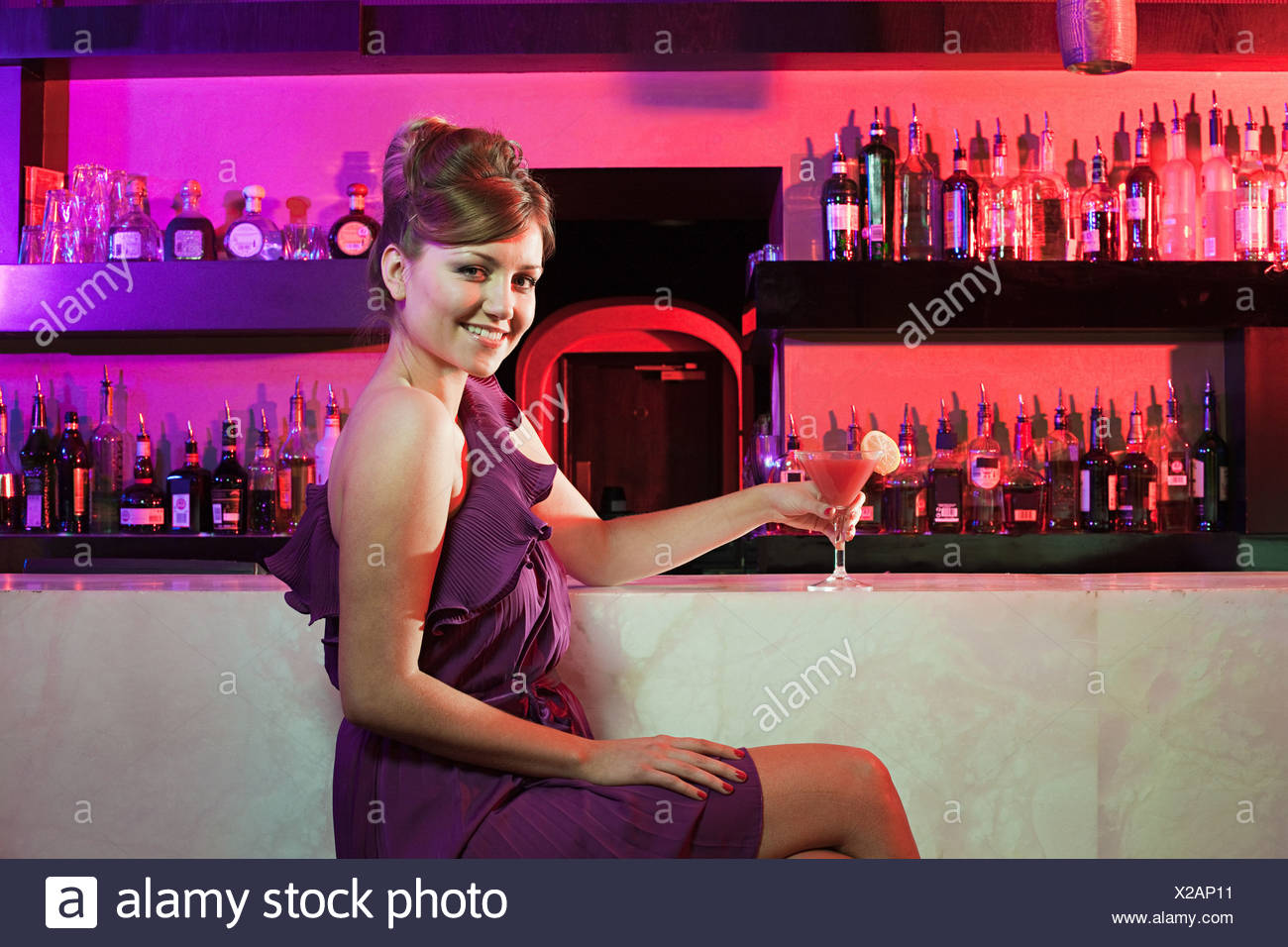 Woman Bar Drink Alone High Resolution Stock Photography and Images - Alamy