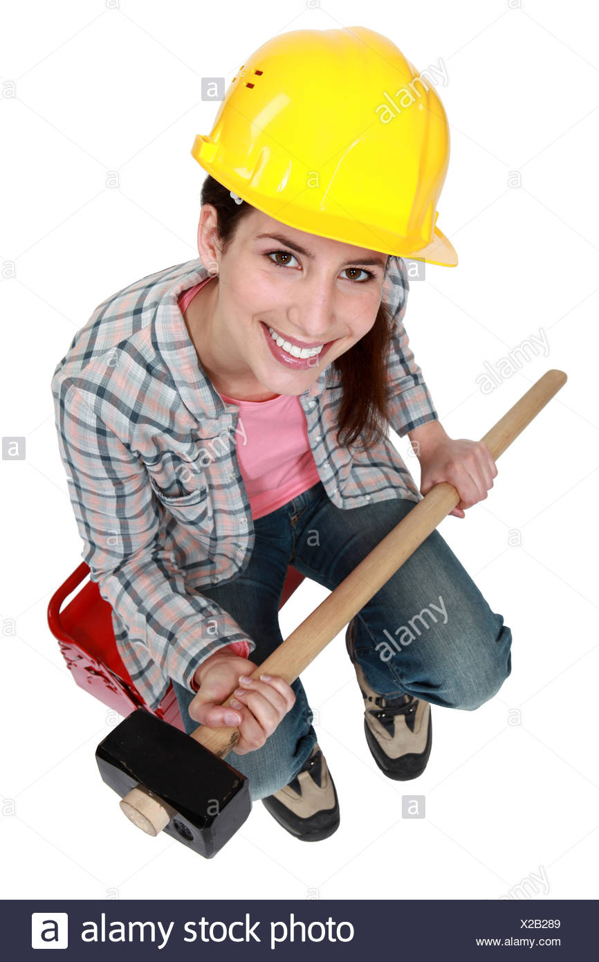 Woman Sledge Construction High Resolution Stock Photography and Images ...