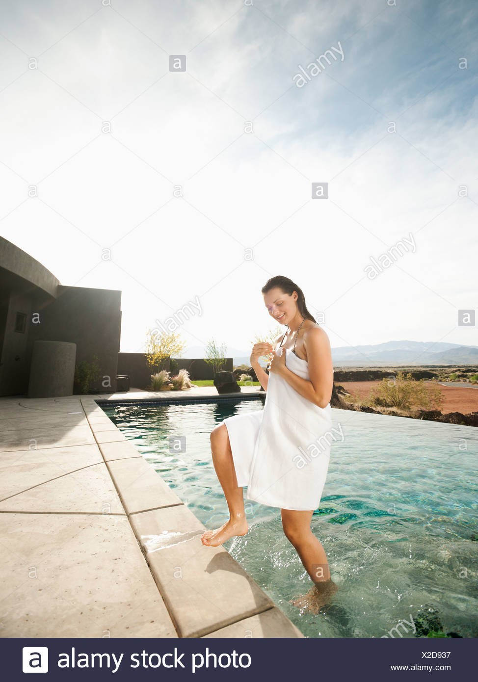 Woman Emerging From Pool High Resolution Stock Photography and Images ...