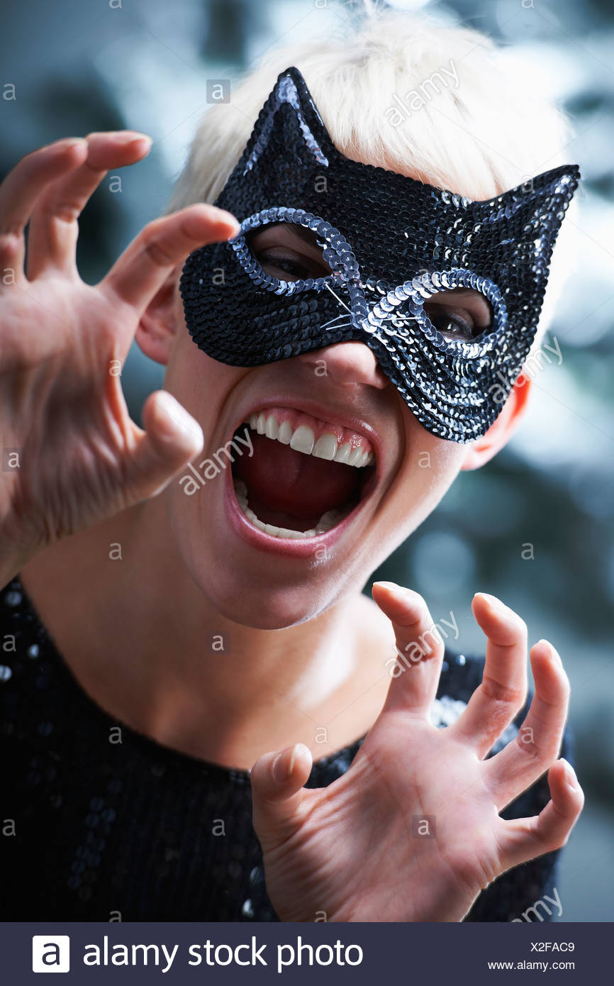 Young Woman Clawing Her Face High Resolution Stock Photography and ...