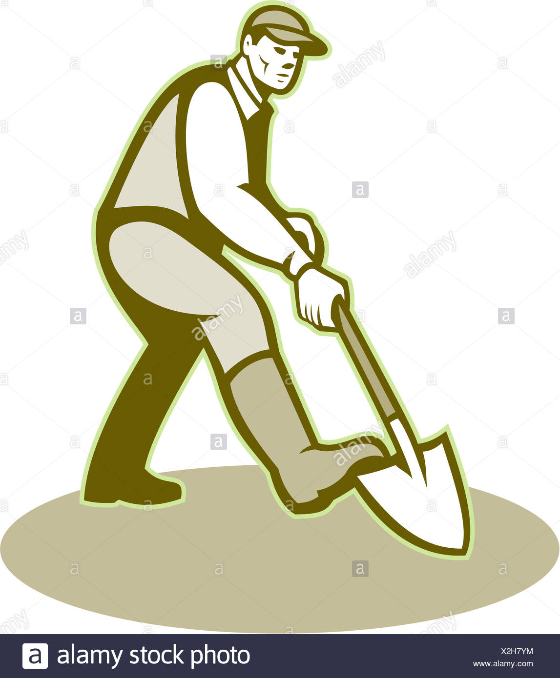Digging Man Cartoon Illustration High Resolution Stock Photography and ...