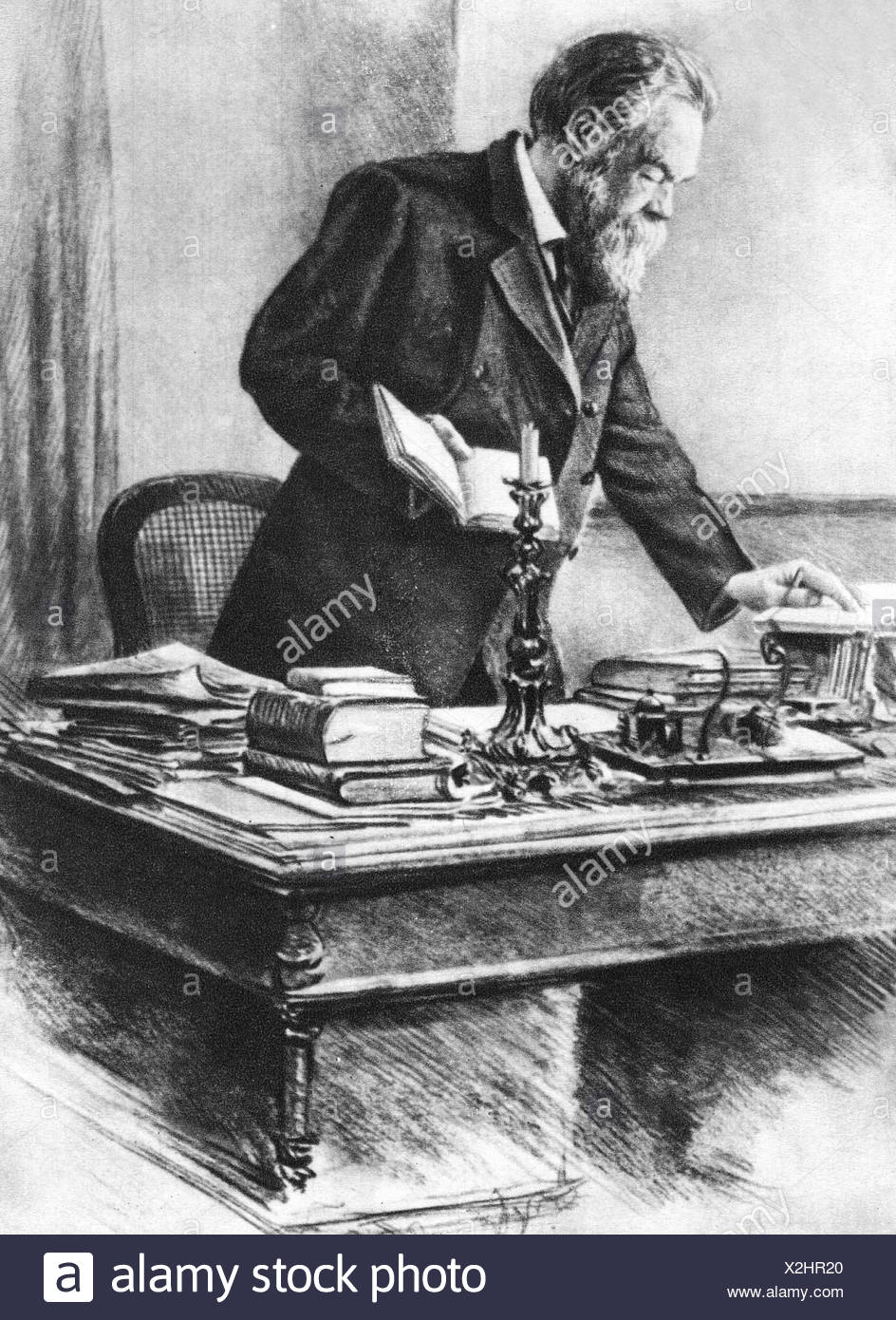 Drawing By Friedrich Engels High Resolution Stock Photography and ...
