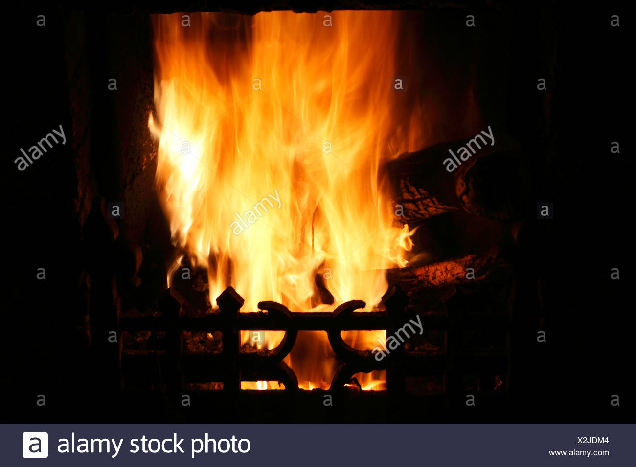 Fire In Domestic Hearth Stock Photos & Fire In Domestic Hearth Stock ...