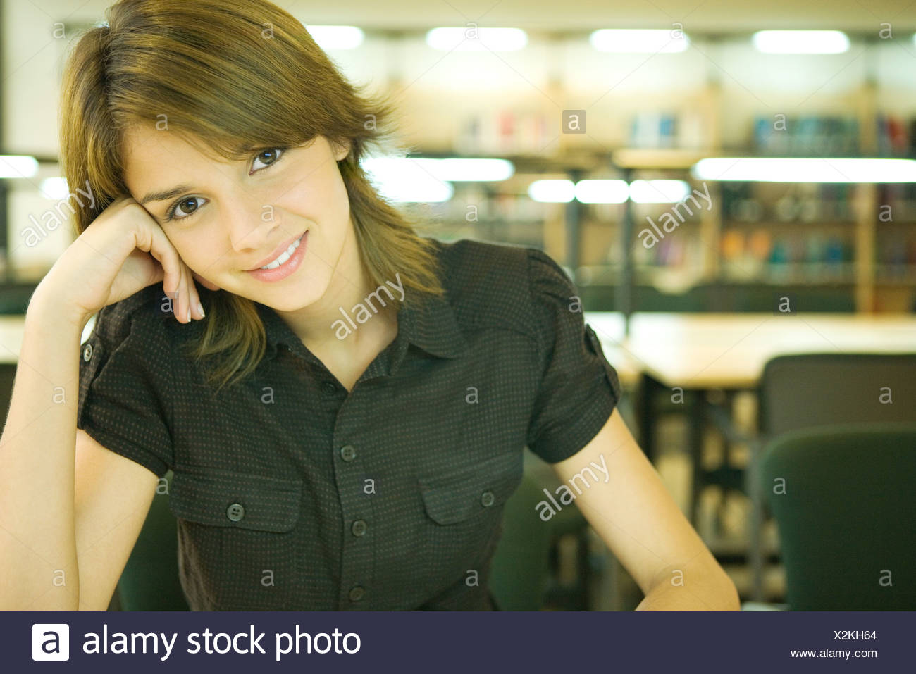 Female University Students In Library High Resolution Stock Photography ...