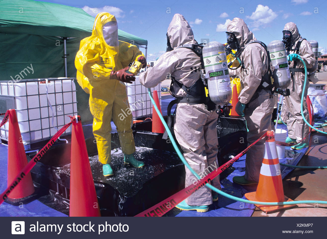 Hazmat Decontamination People Stock Photos & Hazmat Decontamination ...