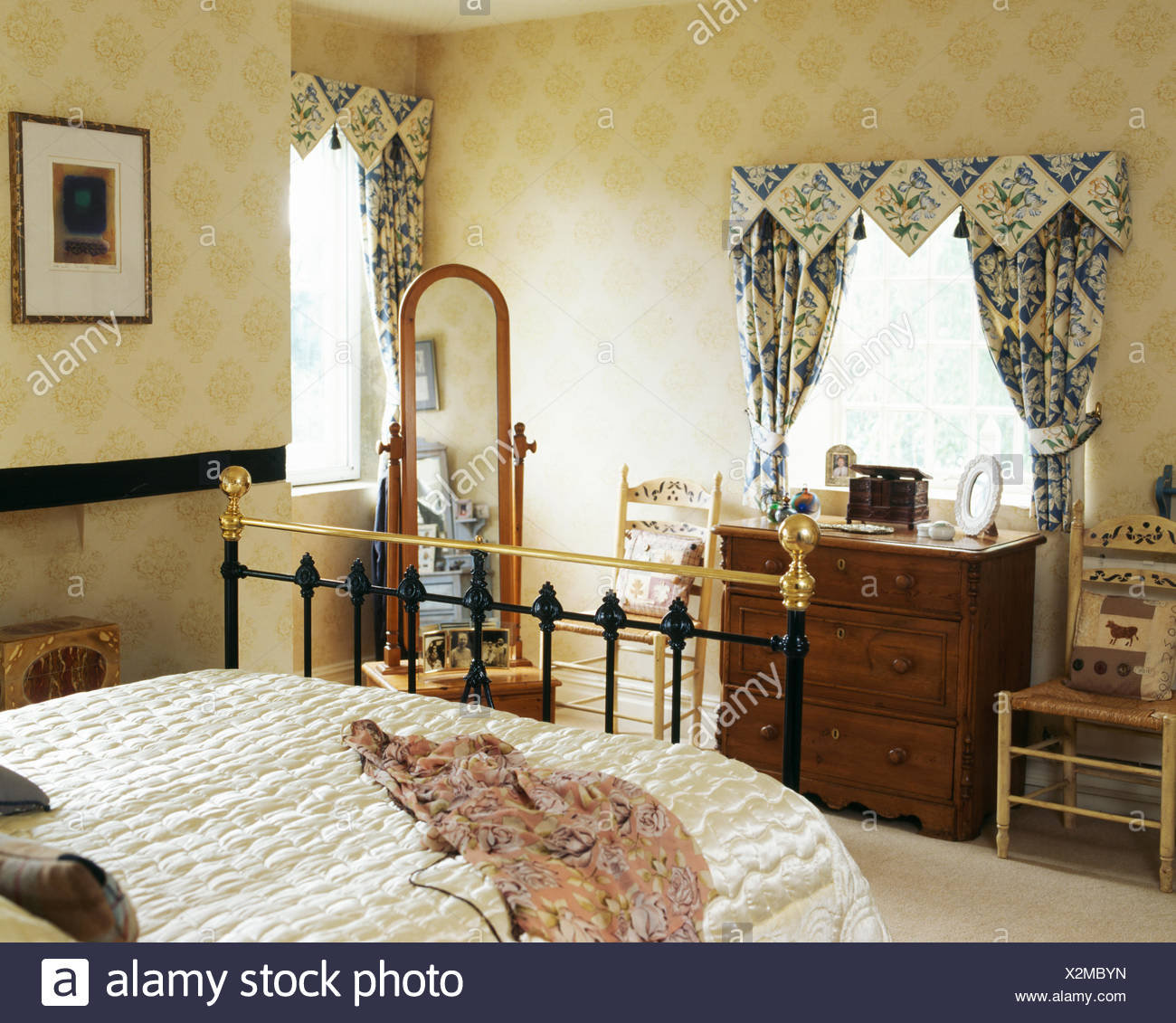 Curtain And Pelmet On Bed High Resolution Stock Photography and Images ...