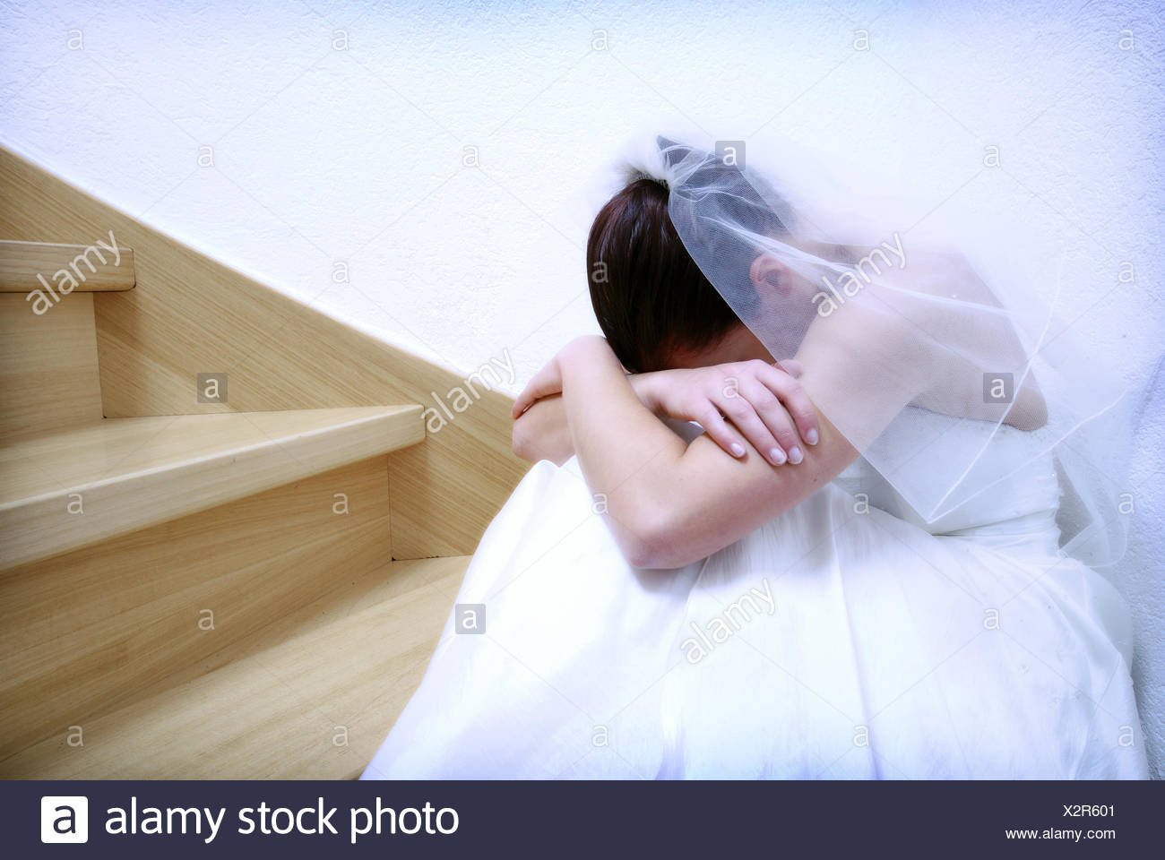 Woman In Bridal Gown Crying High Resolution Stock Photography and ...