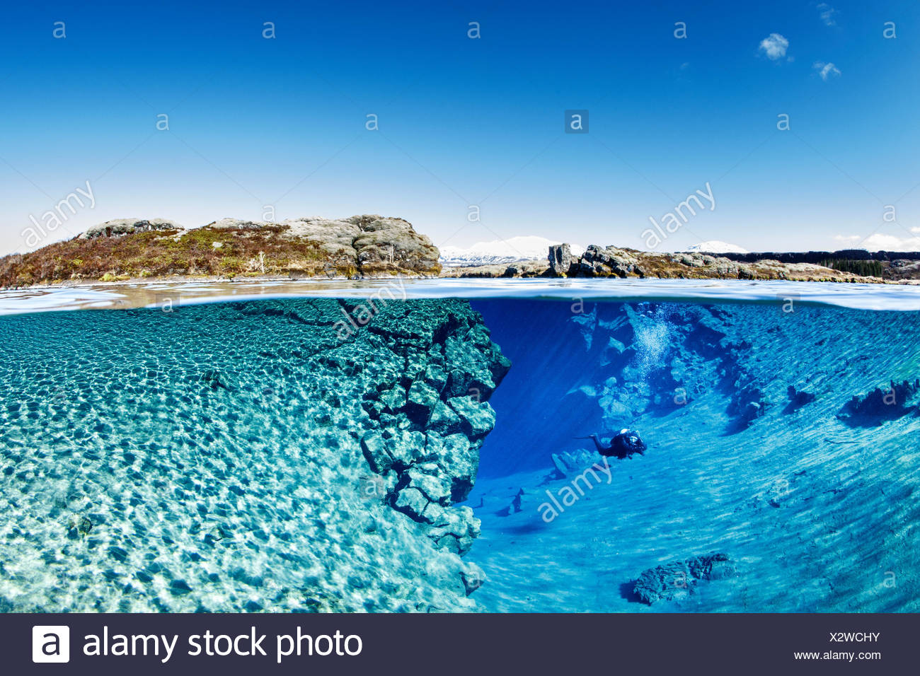 Iceland Diving Tectonic Silfra High Resolution Stock Photography and ...