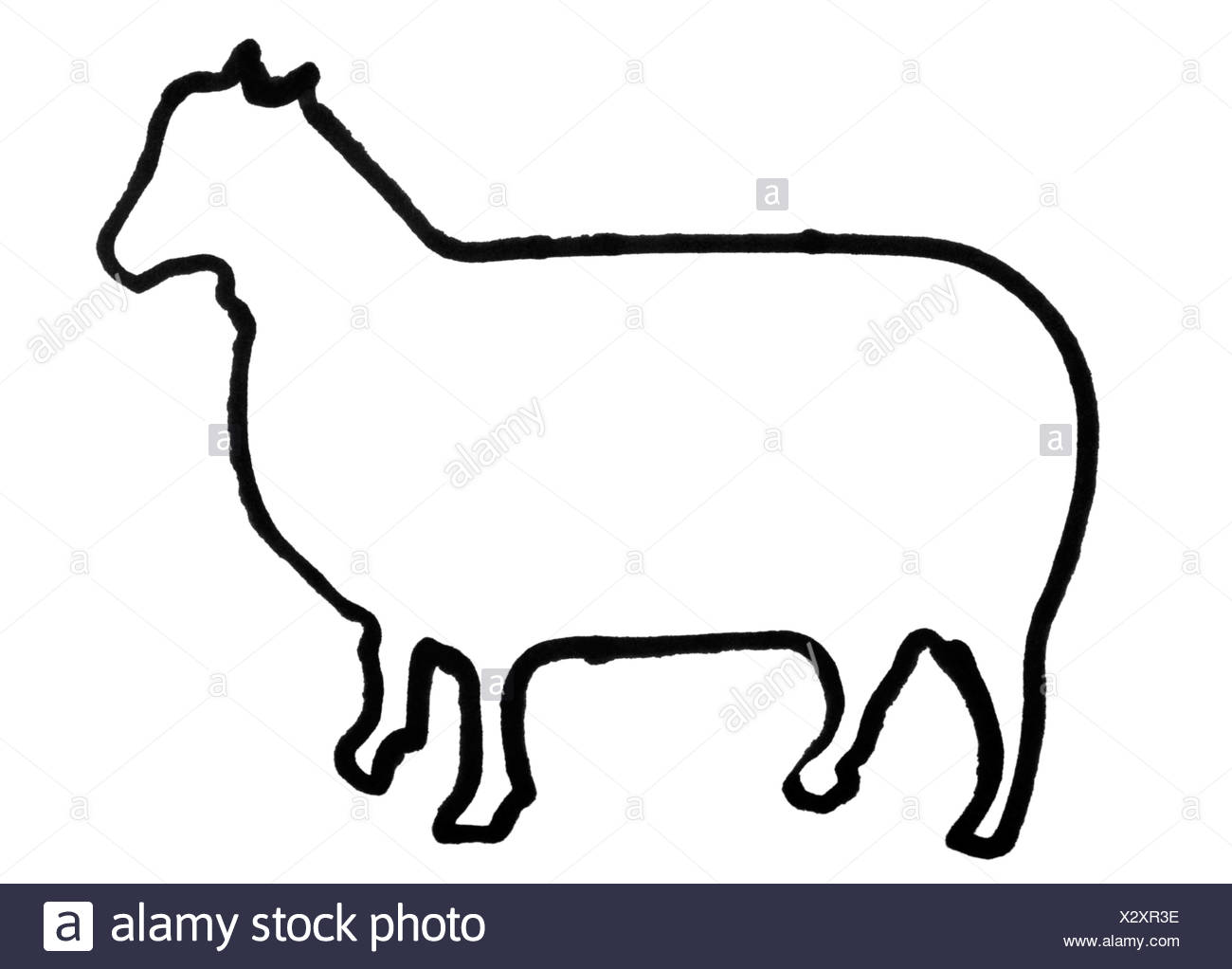 Sheep Cut Out Black and White Stock Photos & Images - Alamy
