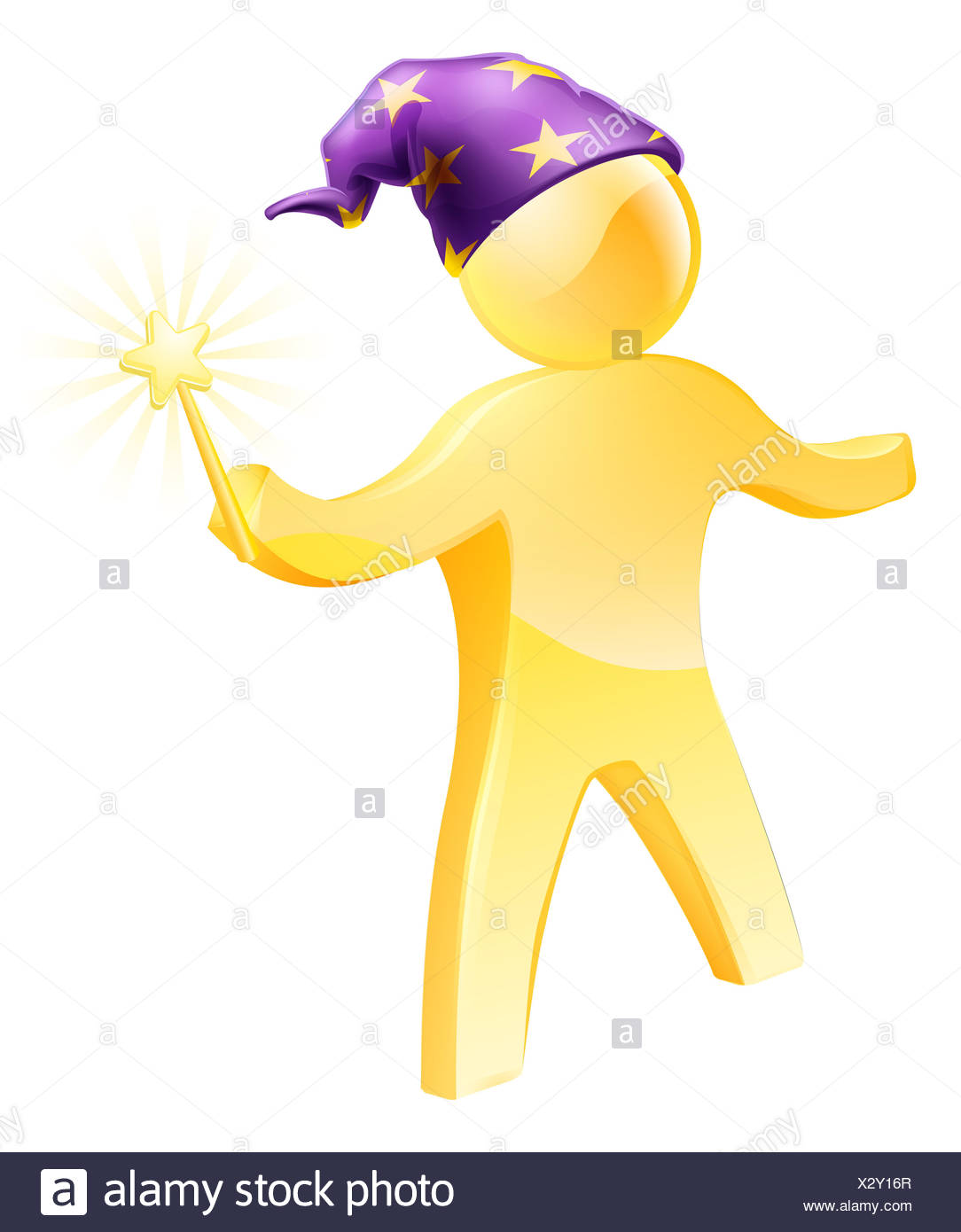 Cartoon Wizard Waving Magic Wand High Resolution Stock Photography and ...
