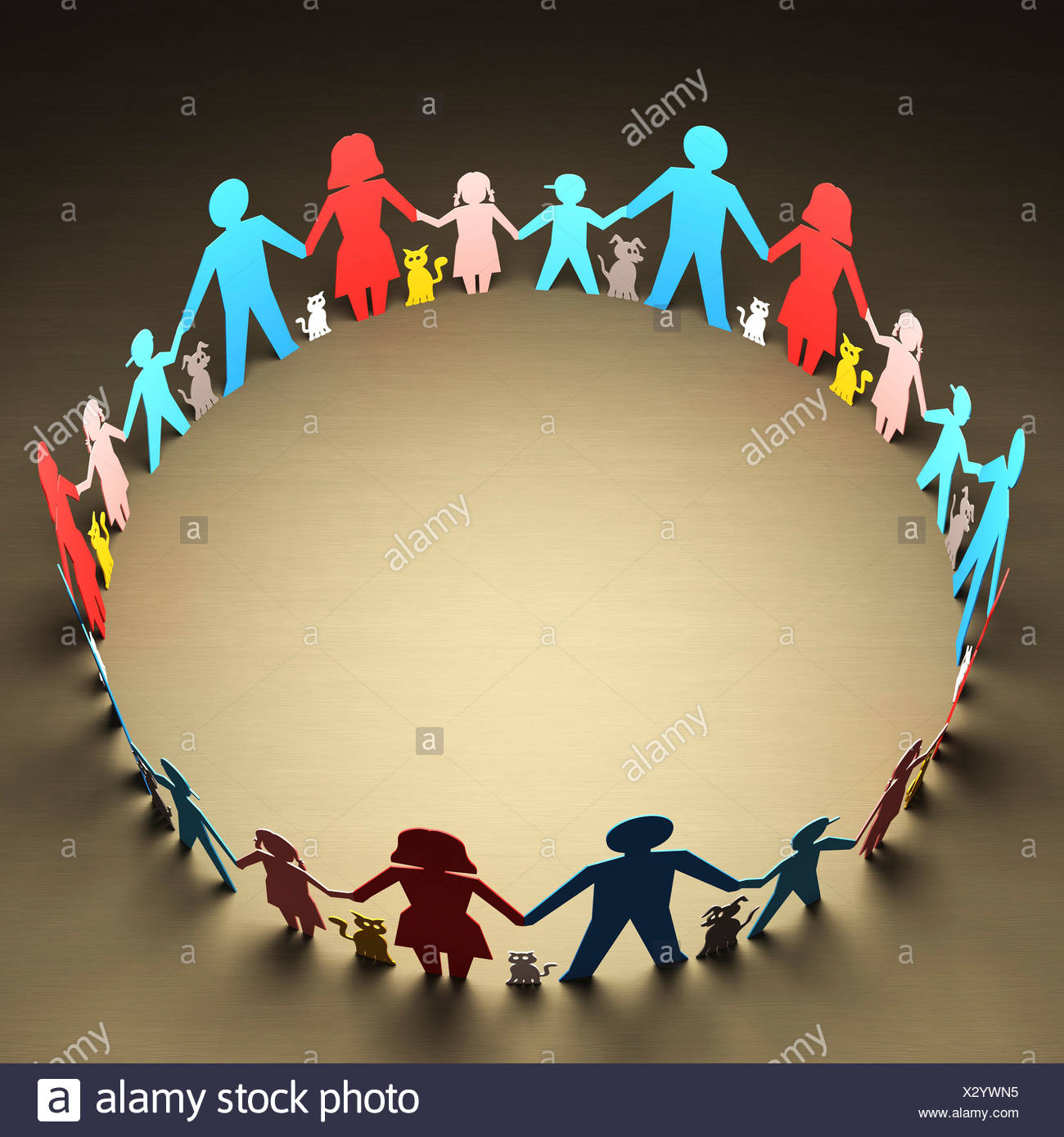 Paper People Chain Circle High Resolution Stock Photography and Images ...