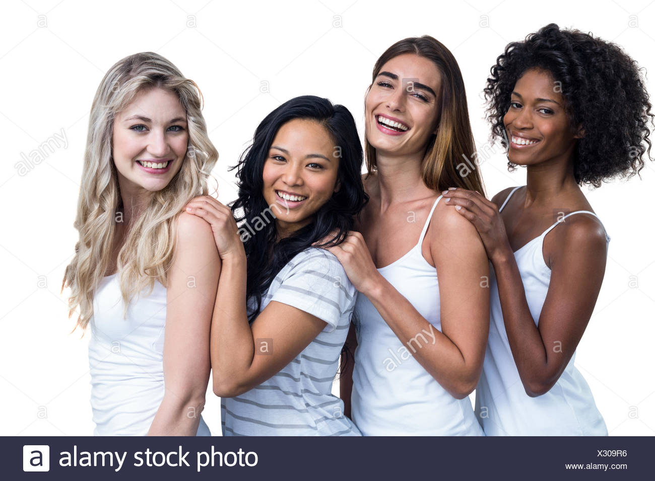 Multiethnic Women Standing In Line Stock Photos & Multiethnic Women ...