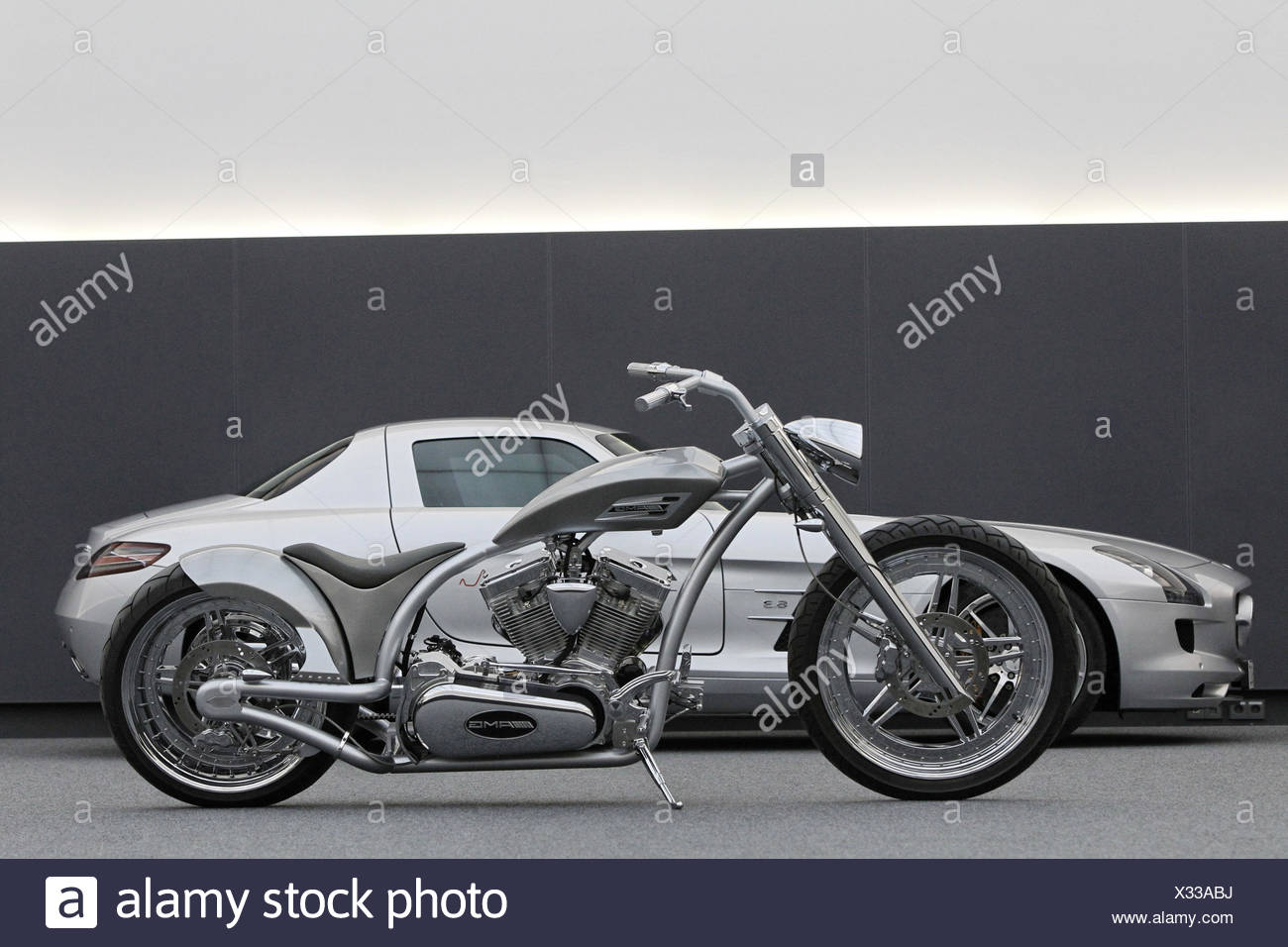 Motorcycle Chopper Amg Car Mercedes High Resolution Stock Photography ...