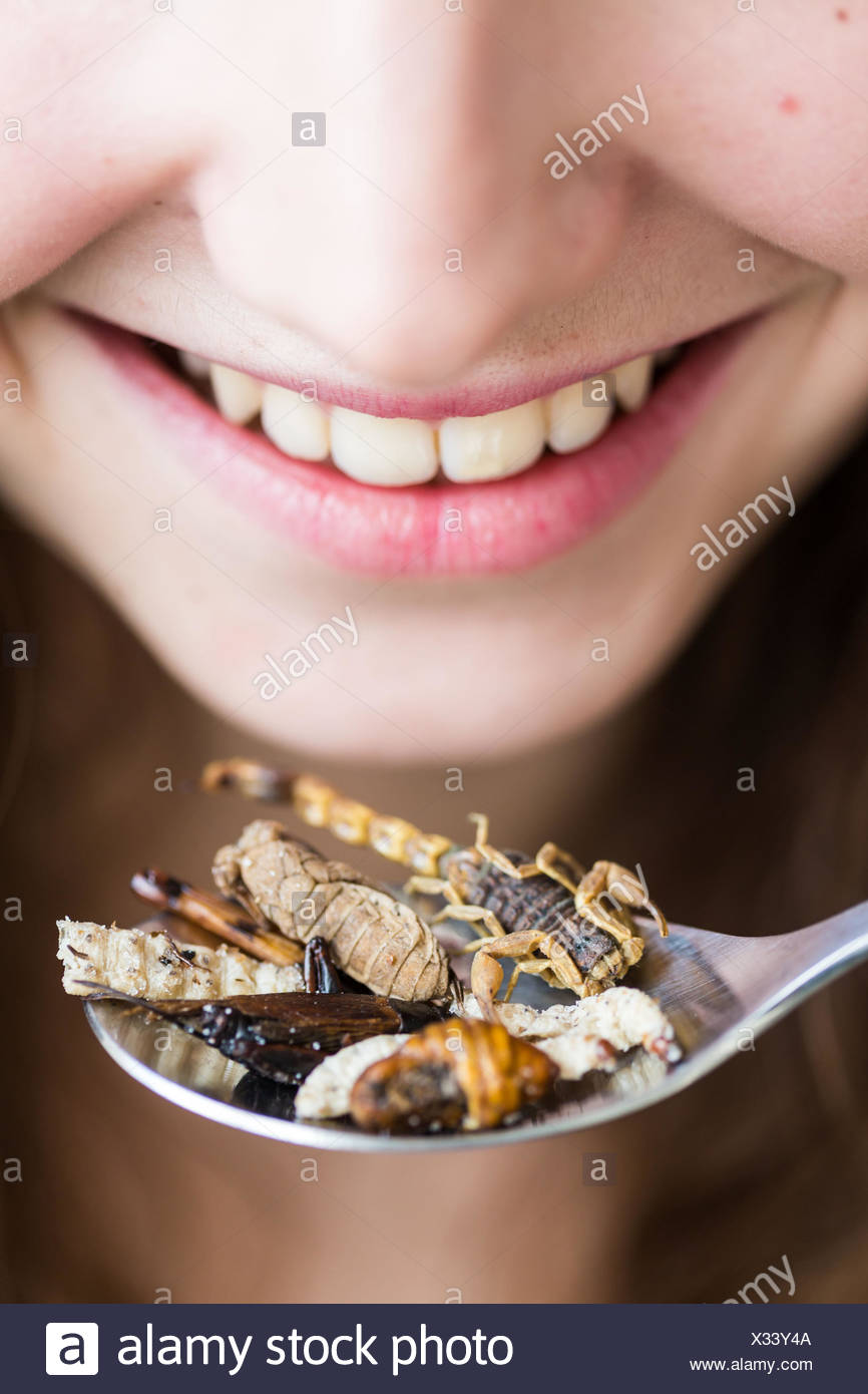 Woman Eating Insects High Resolution Stock Photography and Images - Alamy