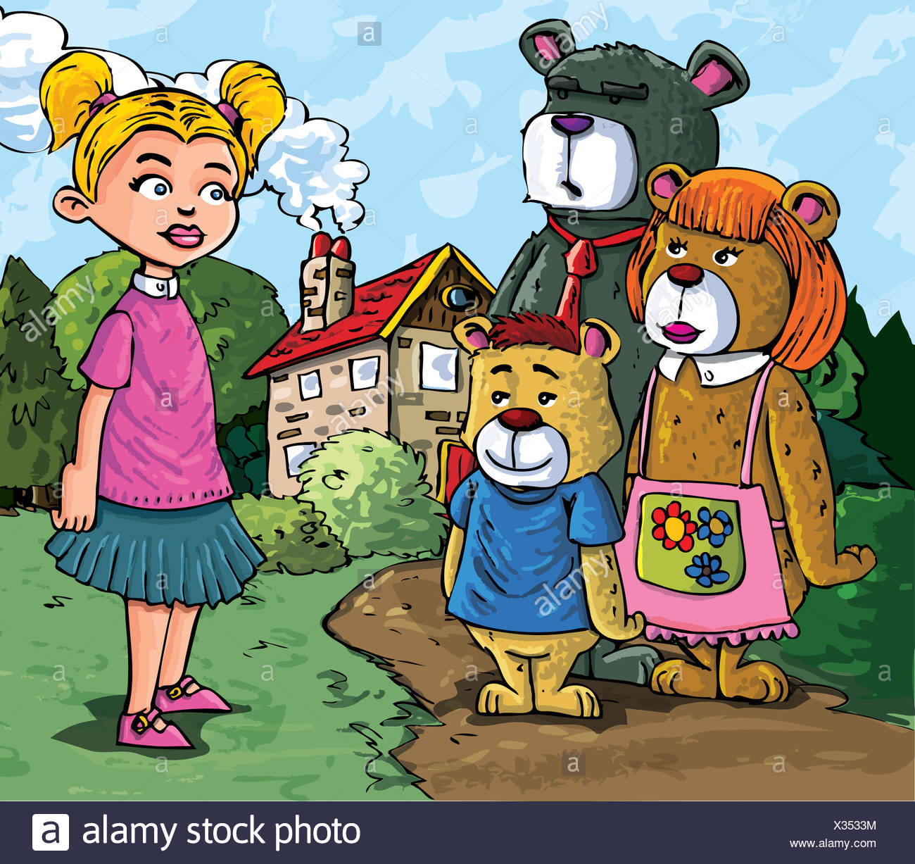 Three Bears And Goldilocks Stock Photos & Three Bears And Goldilocks ...