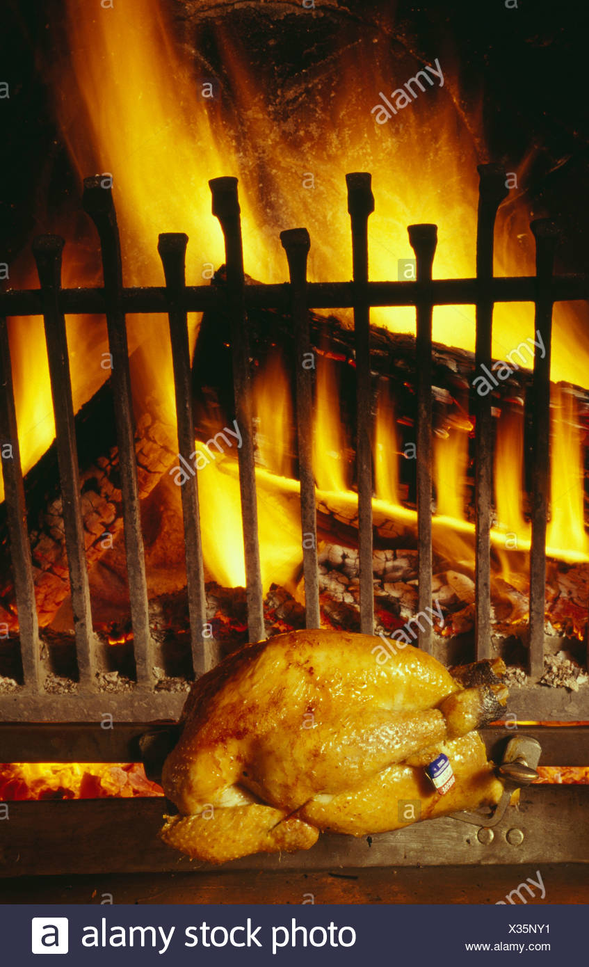 Roast Chicken On Spit High Resolution Stock Photography and Images - Alamy