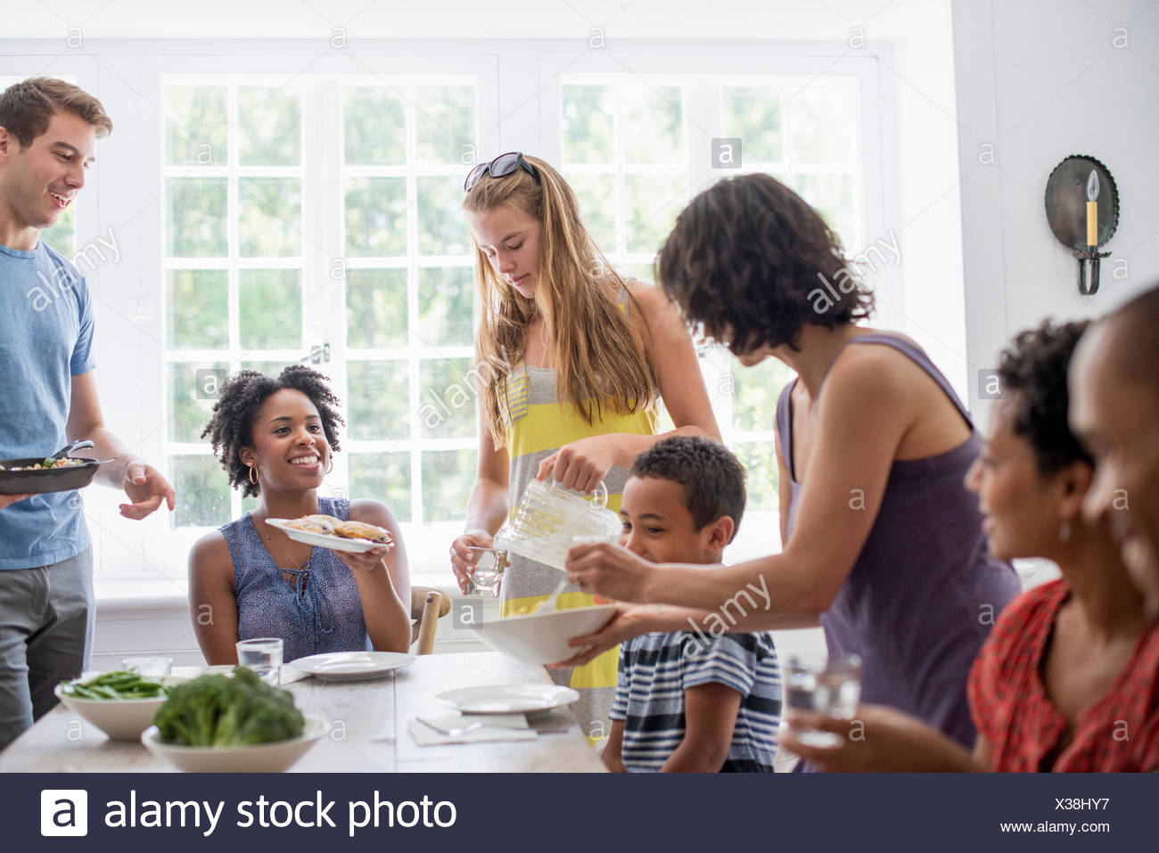 African Family Eating Around Table High Resolution Stock Photography ...