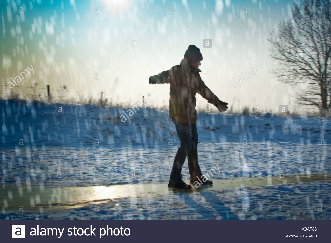 Man Enjoying Nature In Winter Stock Photos & Man Enjoying Nature In ...