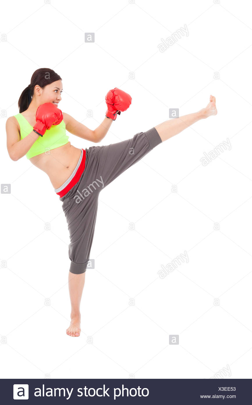 Woman Kicking Leg Up High Resolution Stock Photography and Images - Alamy