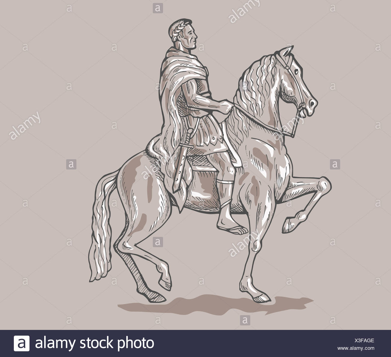 Roman Emperor Soldier Riding Horse Stock Photos & Roman Emperor Soldier ...