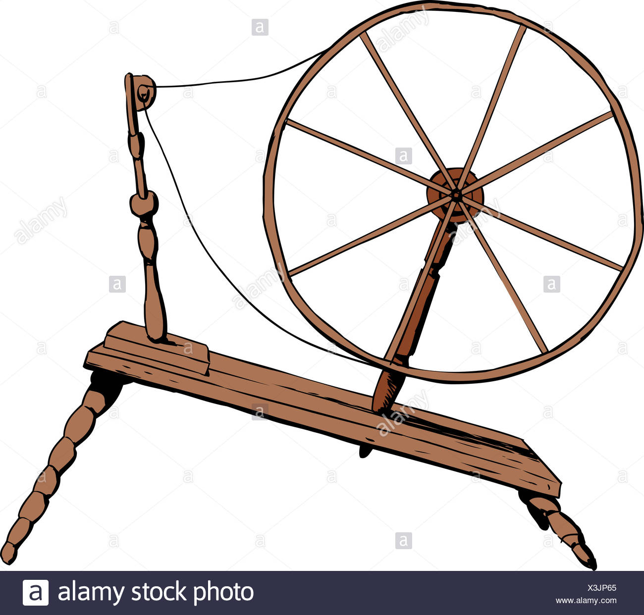 Spinning Wheel 18th Century Stock Photos & Spinning Wheel 18th Century ...