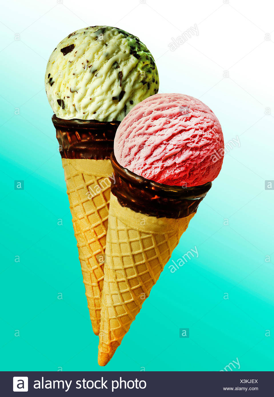 Cone Two Scoops Of Ice Cream High Resolution Stock Photography and ...