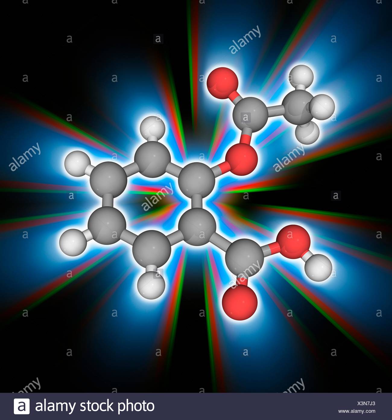 Aspirin Molecular Model Of Drug Aspirin High Resolution Stock ...