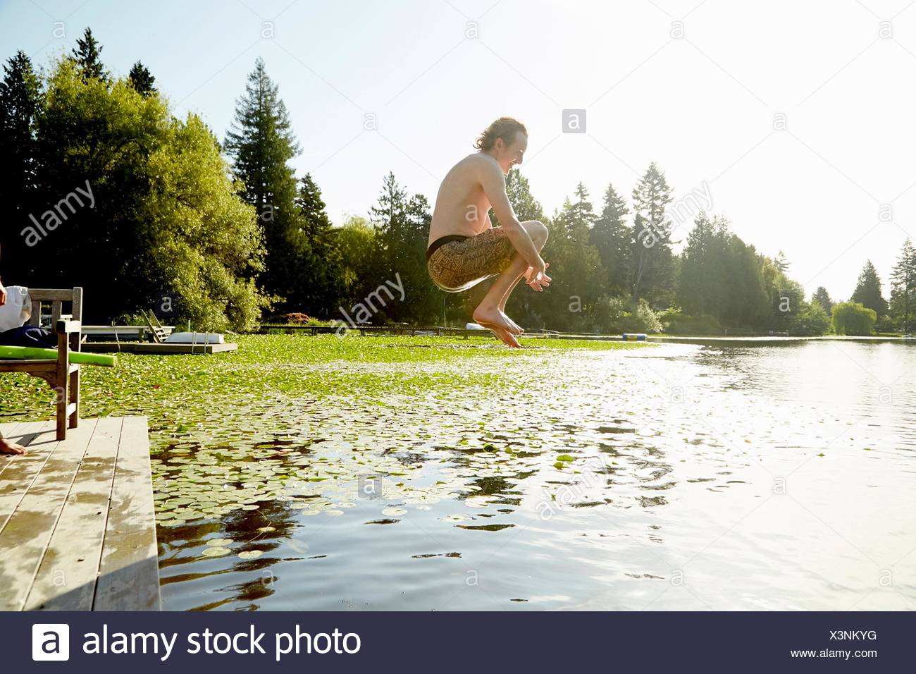 Jumping Into Lake High Resolution Stock Photography and Images - Alamy