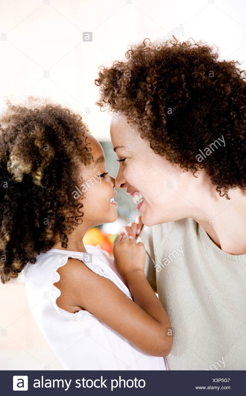 Mother And Daughter Touching Noses Stock Photos & Mother And Daughter ...