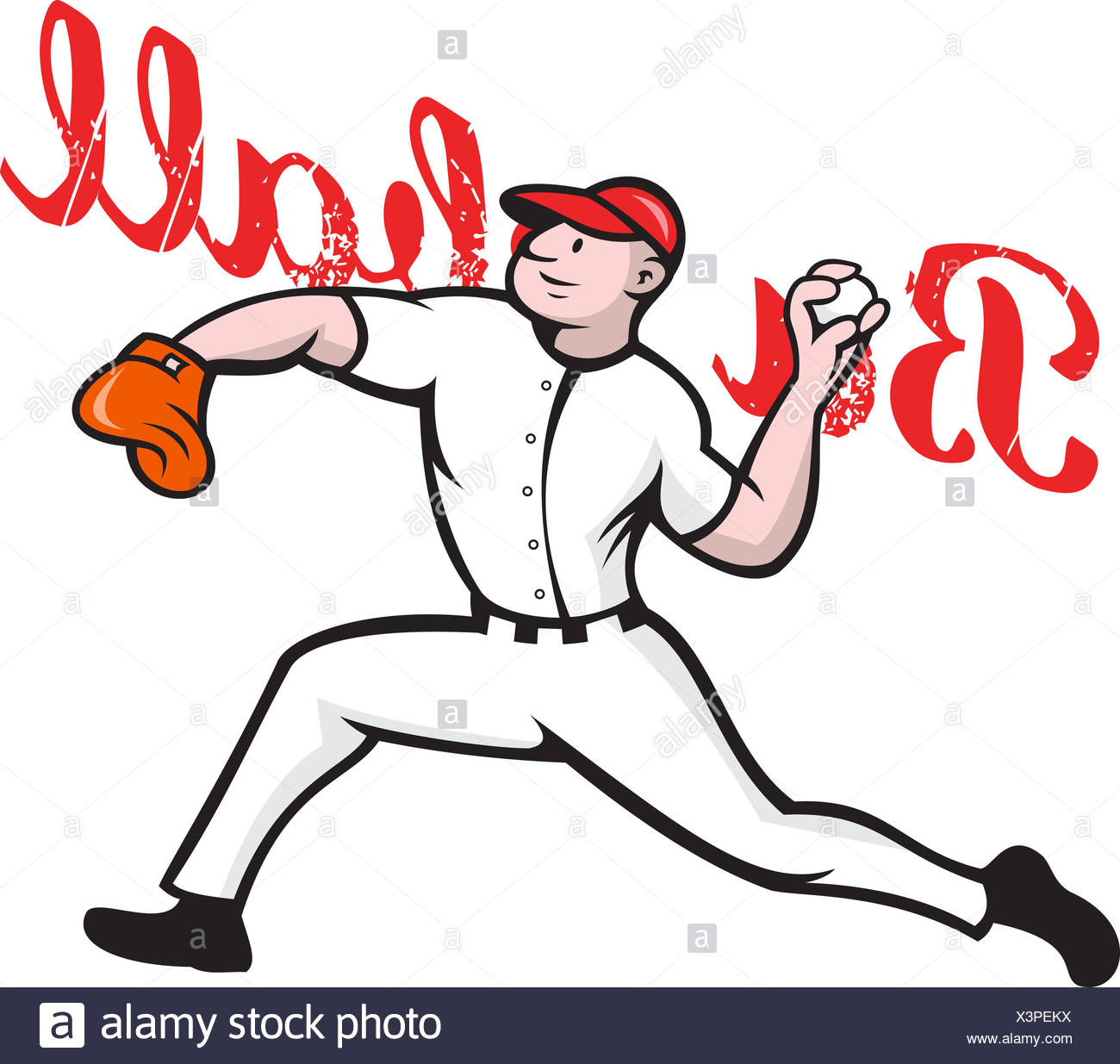 Baseball Pitcher Throw Ball Cartoon High Resolution Stock Photography ...