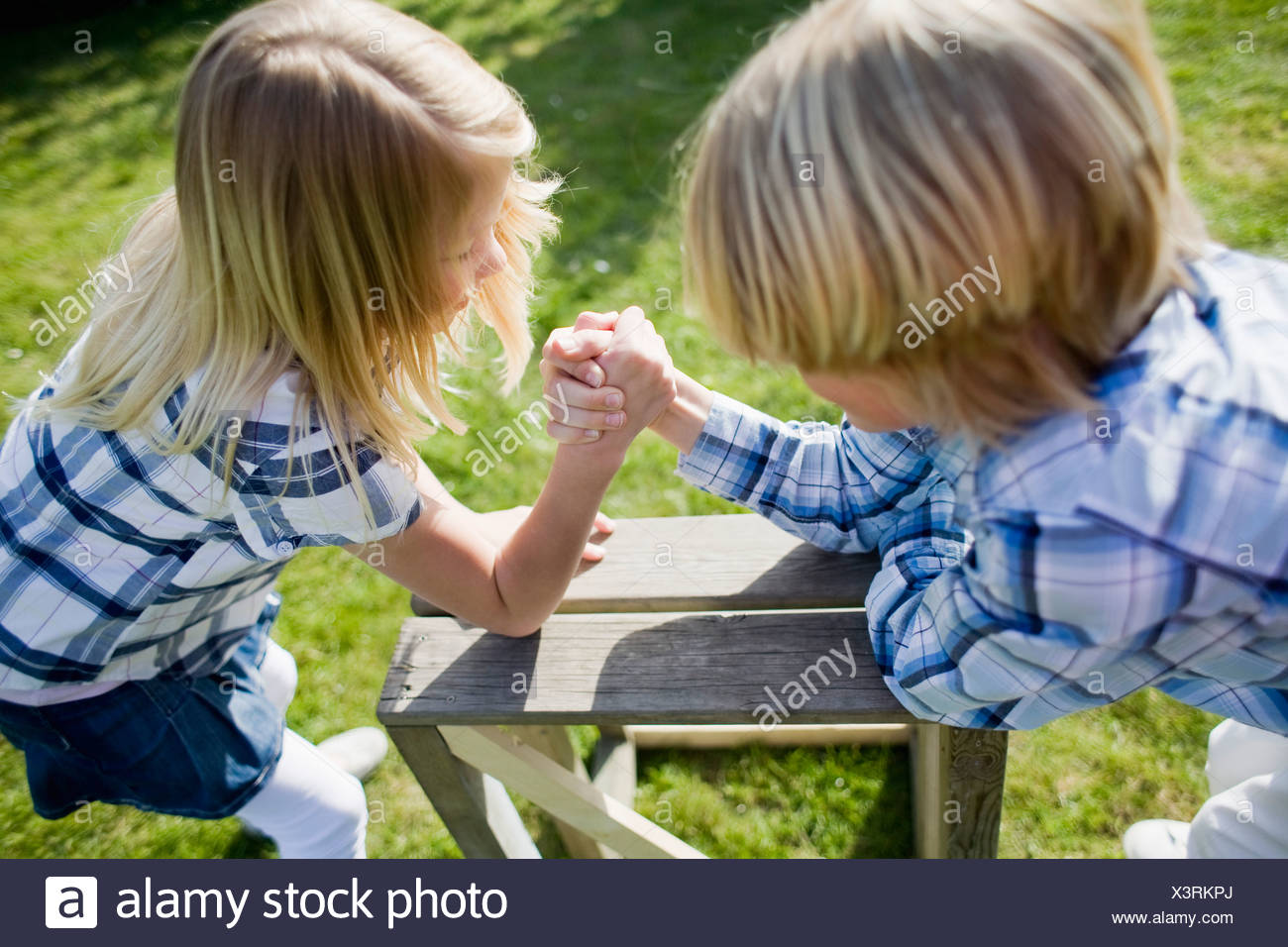 Brother And Sister Wrestling High Resolution Stock Photography and ...