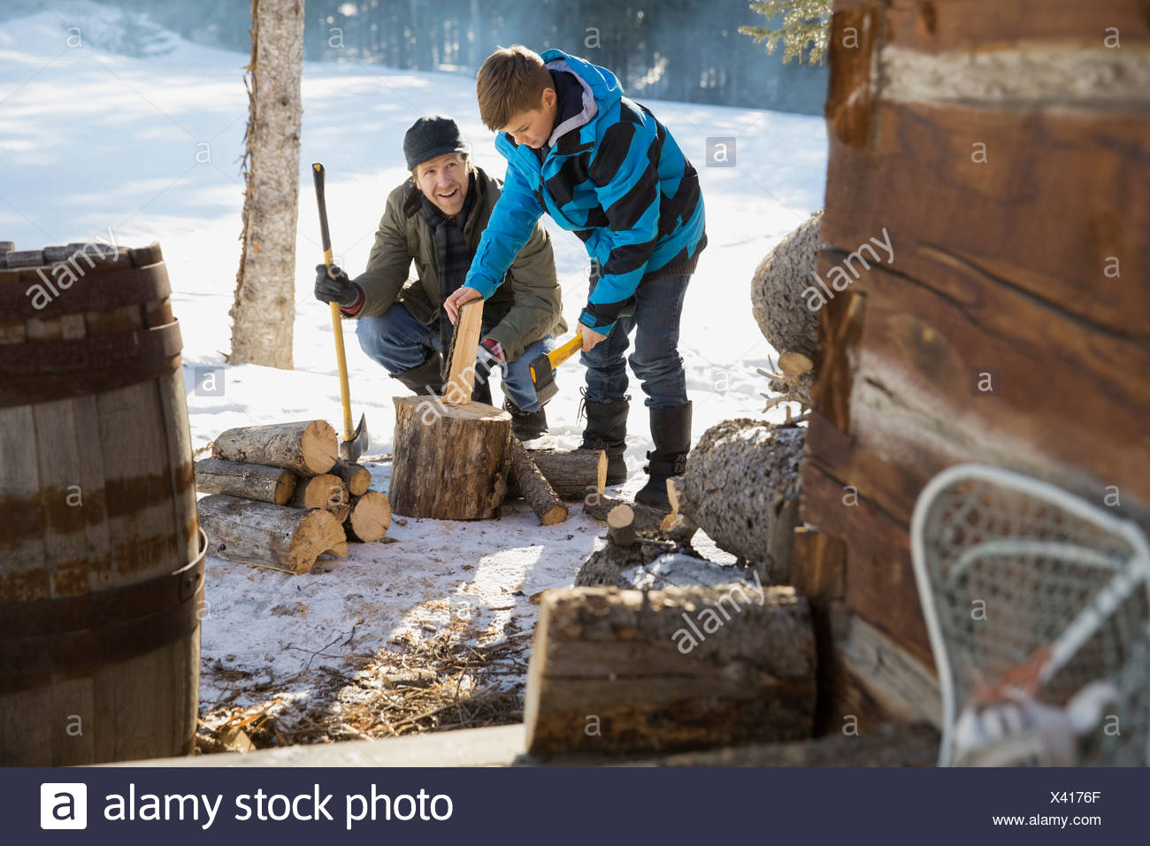 Chopping Firewood Stock Photos & Chopping Firewood Stock Images - Alamy