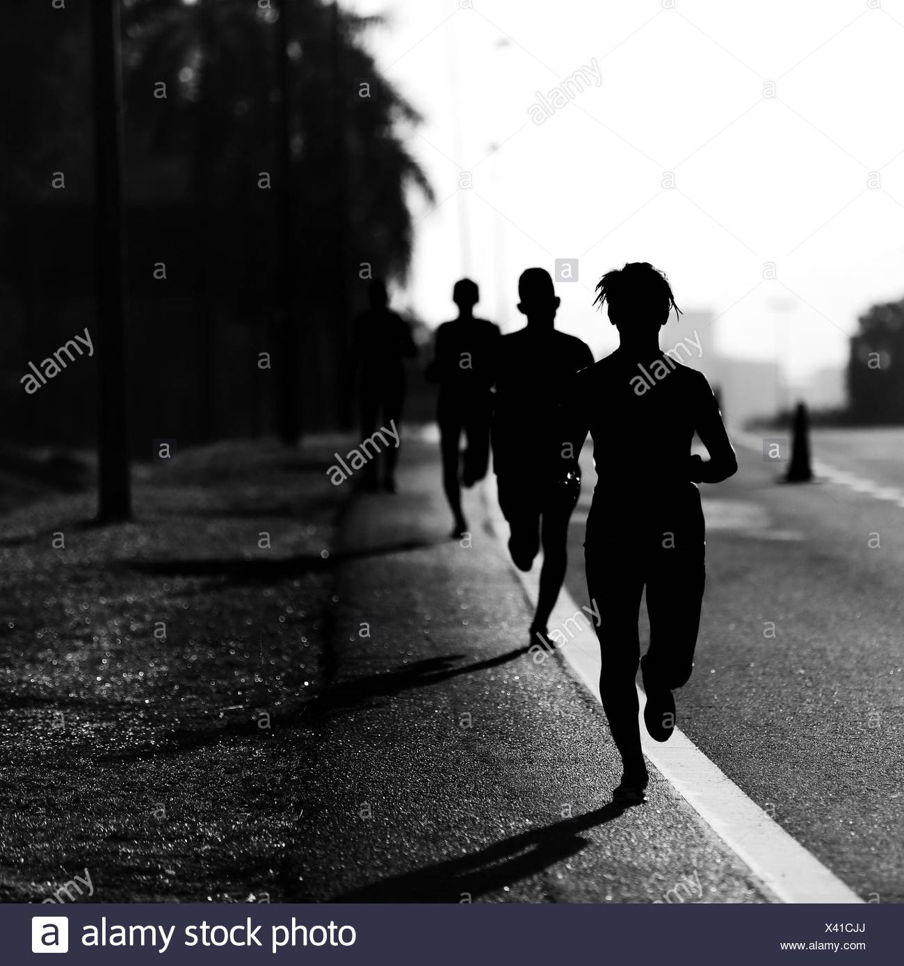 Marathon Running Black and White Stock Photos & Images - Alamy